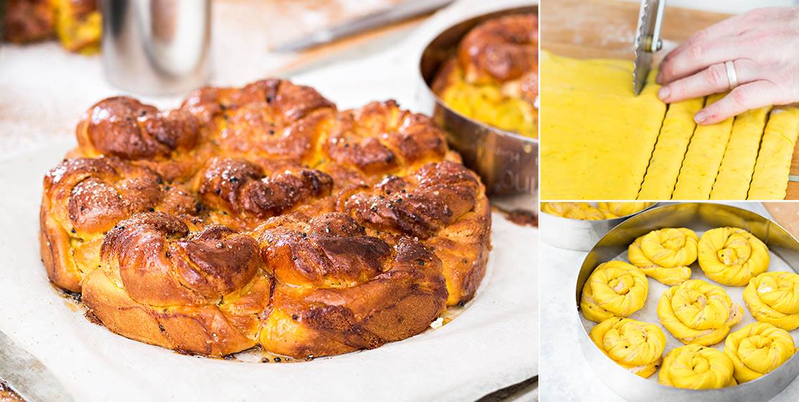 Safranboller i form med mandelmasse og kardemomme - Opskrifter - Amo